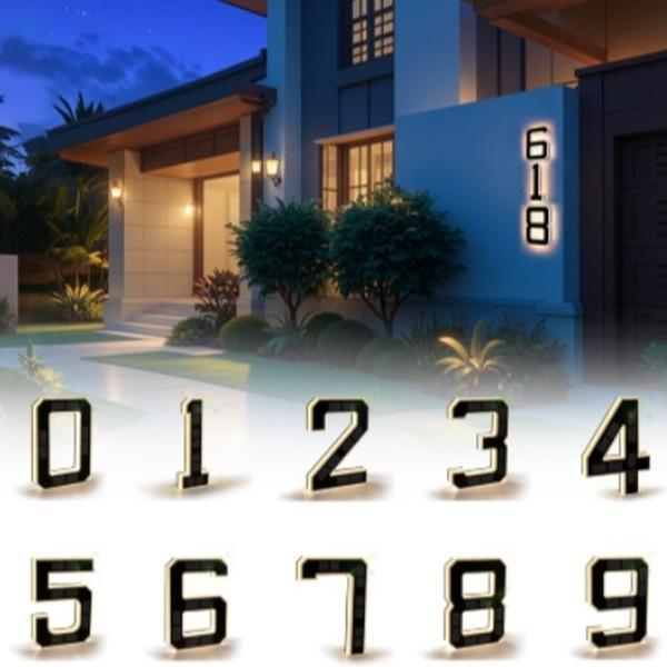 IP44 Waterproof Solar House Number sign,Solar Address Sign,Smart light ...