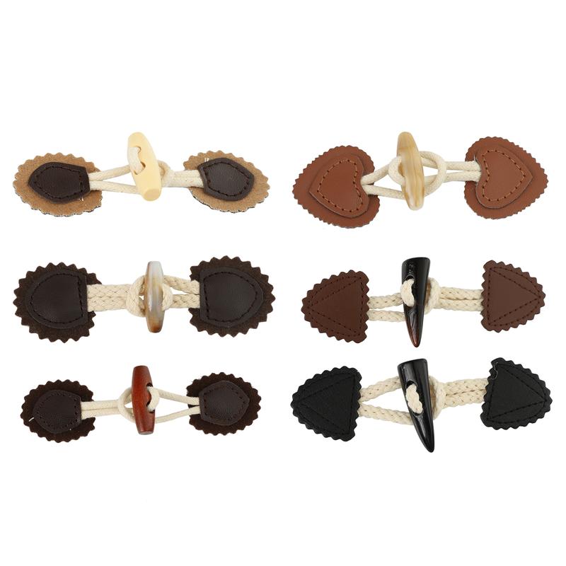 Jelory 6Pcs Mixed Colors PU Leather Toggles Closures with Vintage ...