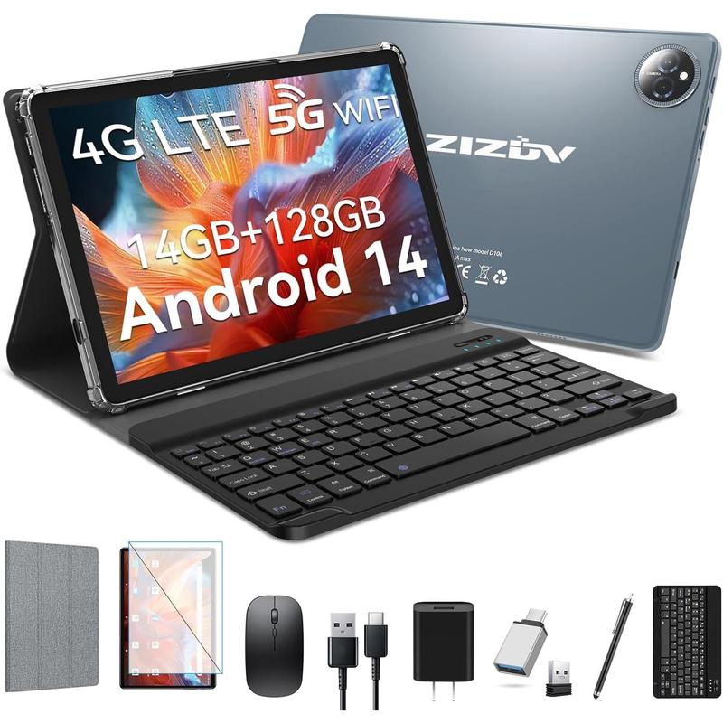 2025 Android 14 Tablet, 4G Cellular Tablets with Dual Sim Slot, 14GB ...