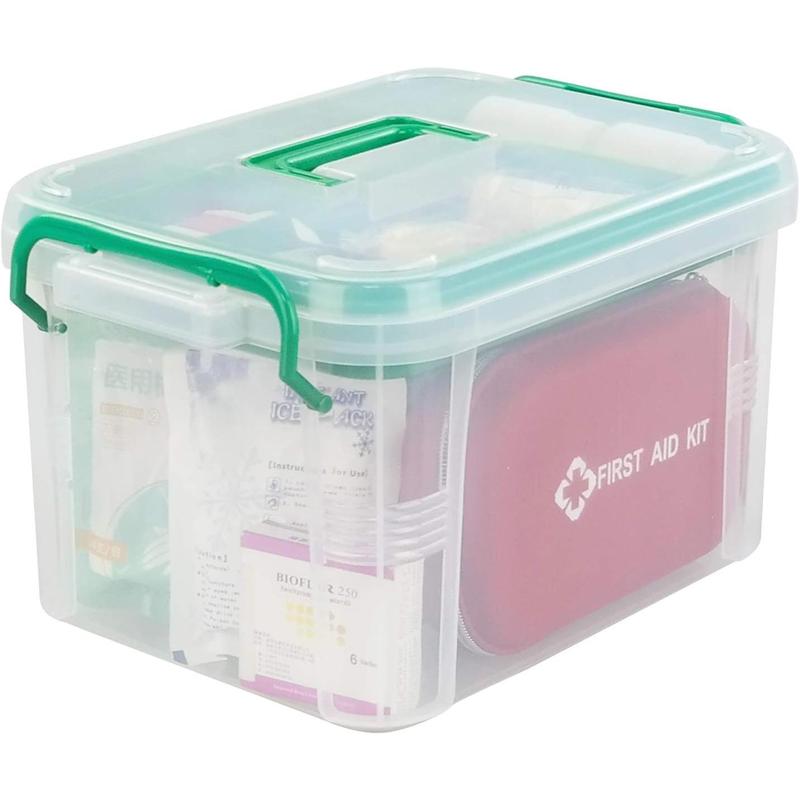 1 Pack Clear Plastic Family First Aid Box, Emergency Storage Box Kit ...