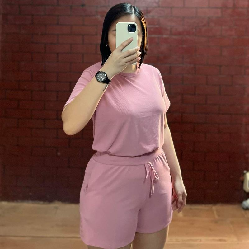 Ribbed Knit Coords Comfortable Roundneck Shorts Terno | PAMpered ...