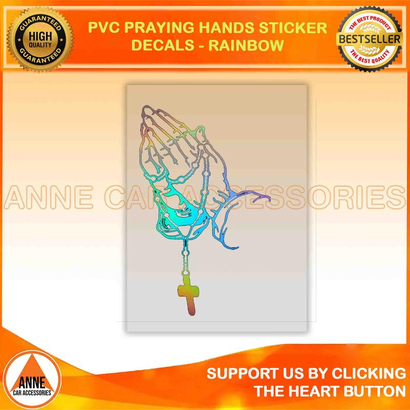 PVC Praying Hands Emblem Sticker Decals / Colorful / White / - TikTok ...