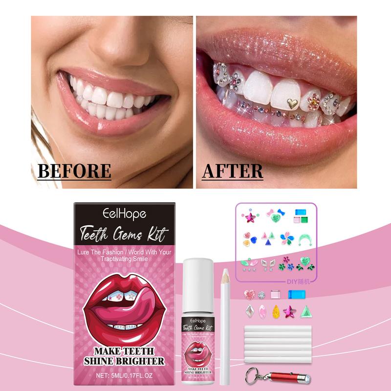 Teeth Shine Brighter Teeth Gems Kit Eelhope Tooth-Decoration Rhinestone ...