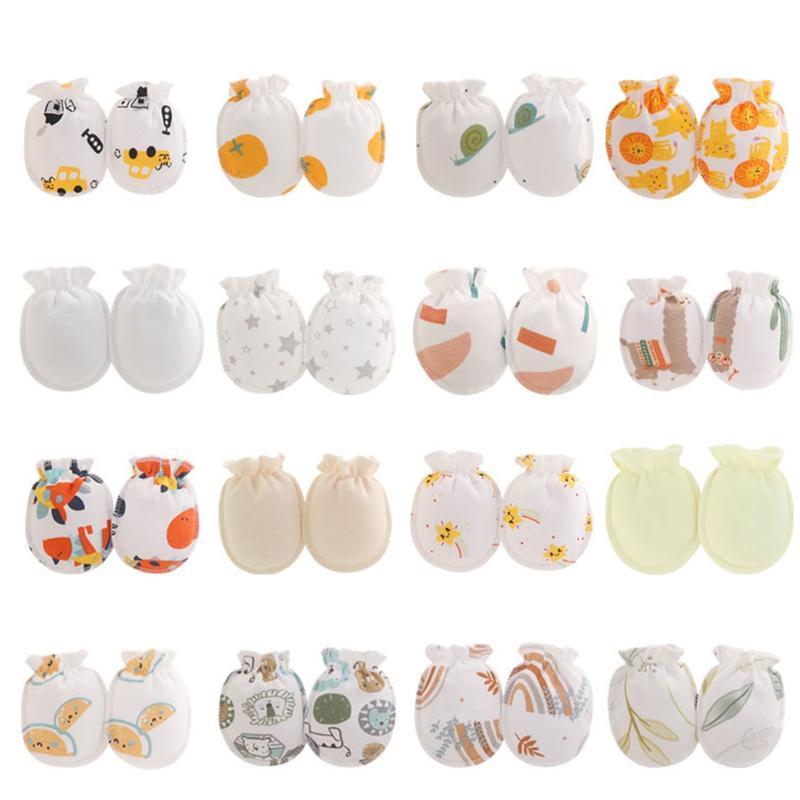 5 Pairs Baby Gloves Set for 0-3M Newborns Breathable Anti-scratch ...