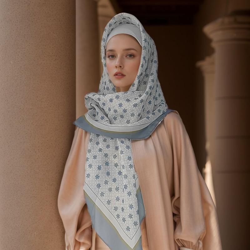 New Malay Indonesia versatile square scarf plaid crushed prints ...