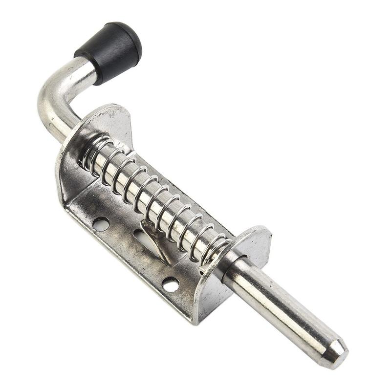 1PCS Metal Lock Bolt Spring Loaded Latch 120/128mm Long Gri - TikTok ...