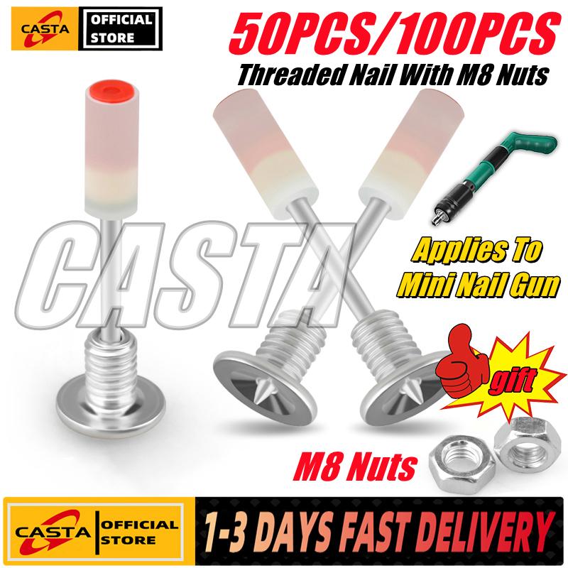 50/100PCS M8 Nut Screw Mini Thread Integrated Nail Stainless - TikTok ...