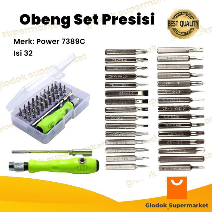 Jual Obeng Set 32 in 1 Power 7389C Screwdriver Plus Minus Star Reparasi ...