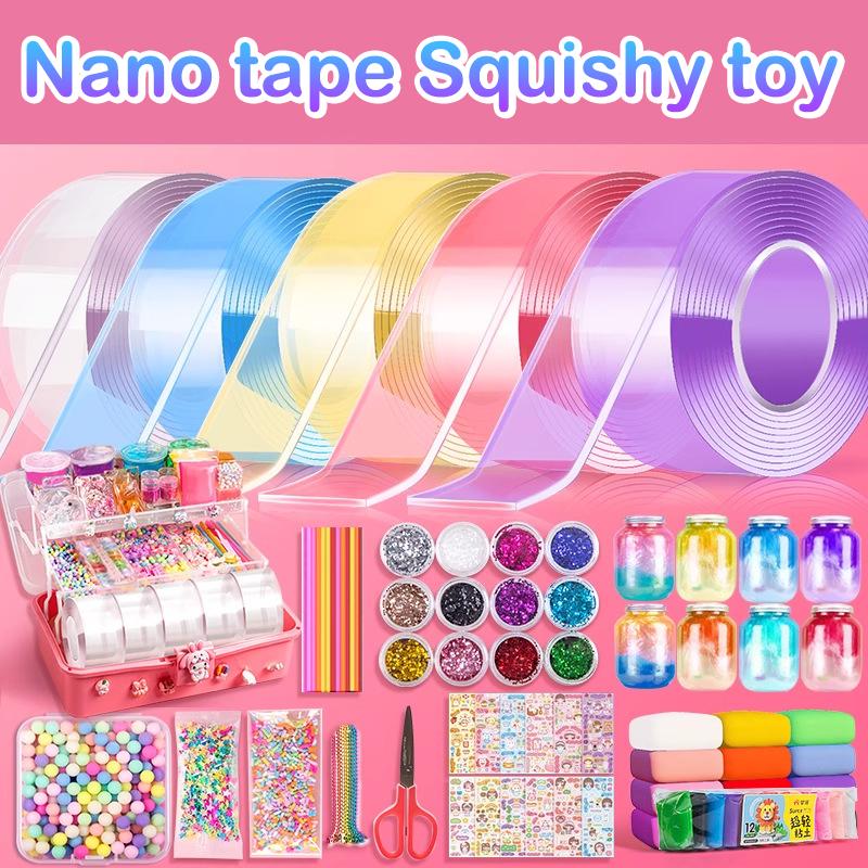 DIY Craft Pinch Kids Toy Making Blowable Bubble Tape Non-marking ...
