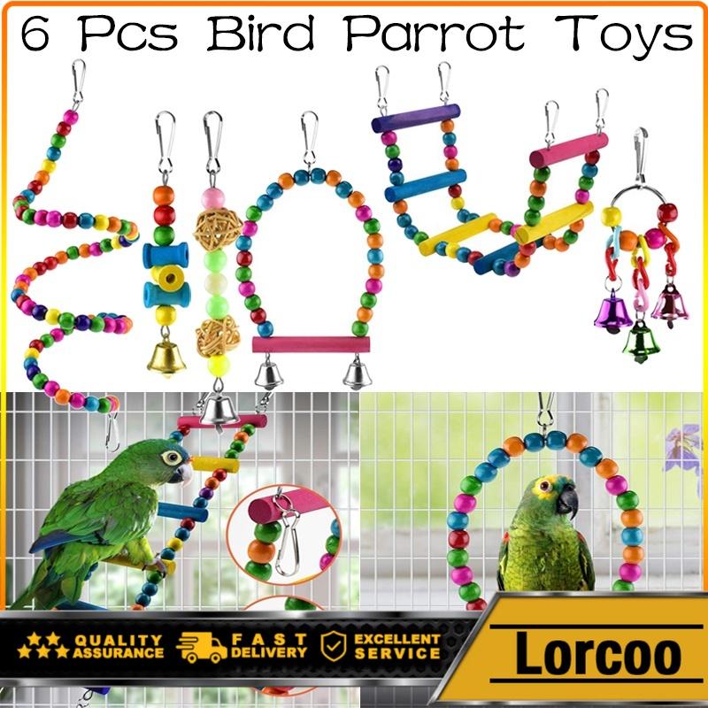 Bird Toys Set Swing Chewing Training Toys Small Parrot Hanging - TikTok ...