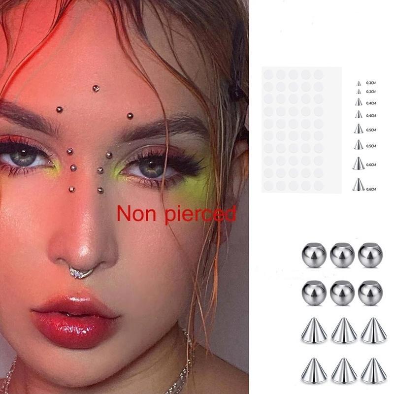 1 Set Fake Lip Ring Stud Fake Nose Rings Eyebrow Ring Dimple - TikTok ...