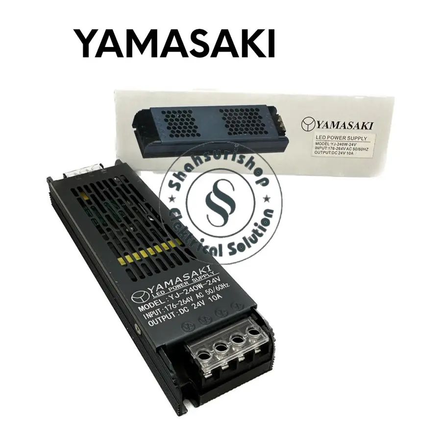 YAMASAKI POWER SUPPLY LED CCTV SLIM MINIMALIS 10A 24V 240 W ALUMUNIUM ...