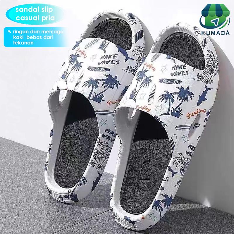 Sandal Pria Karet Modern Anti Selip Pola Kartun Gaya Dewasa elastic ...