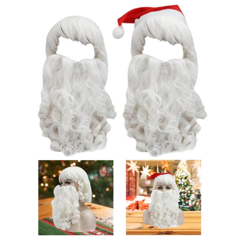 Santa Hair and Beard Set for Christmas Santa Claus Costume for - TikTok ...