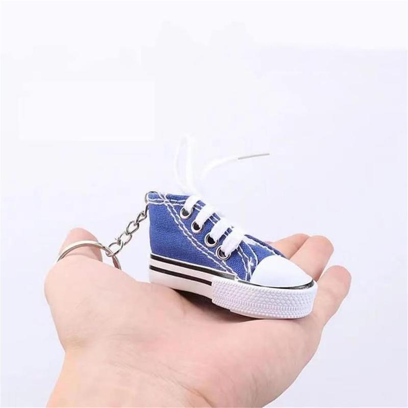 7.5CM mini canvas shoe keychain pendant simulation shoe key ring ...