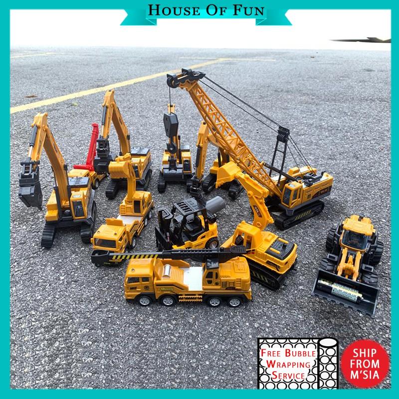 Mainan Kenderaan Pembinaan Set Lengkap Termasuk Lori Kren Backhoe ...