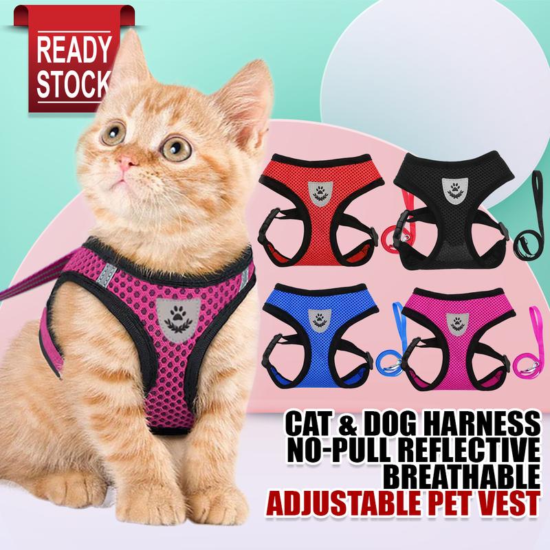 Tali Kucing Berjalan MURAH Pet Harness Lead 】 Cat Dog Vest - TikTok ...