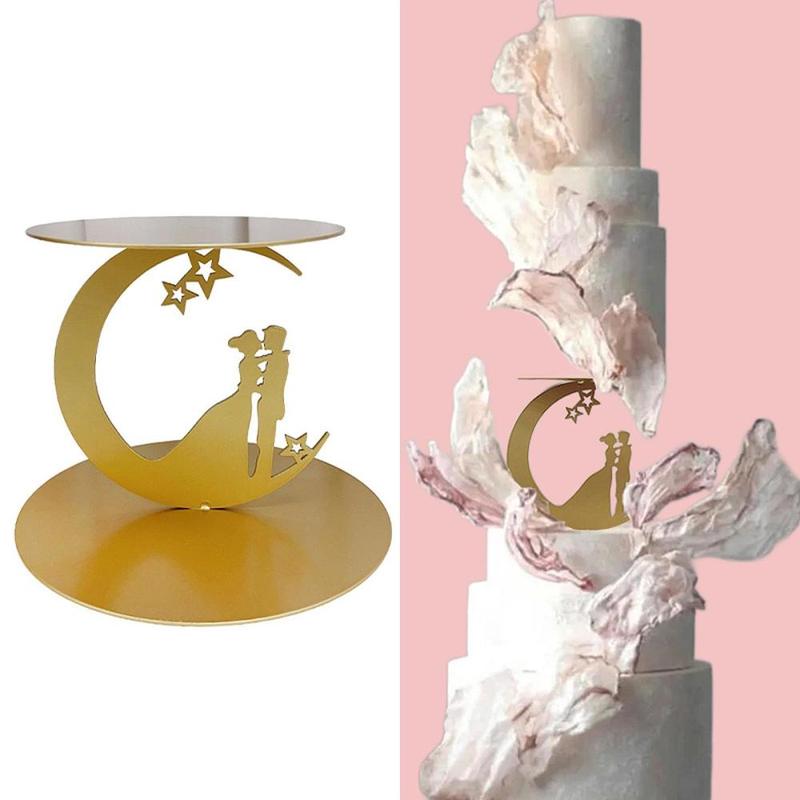 Tiered Floating Cake Stand Spacer Sturdy Iron Display Riser Cake ...