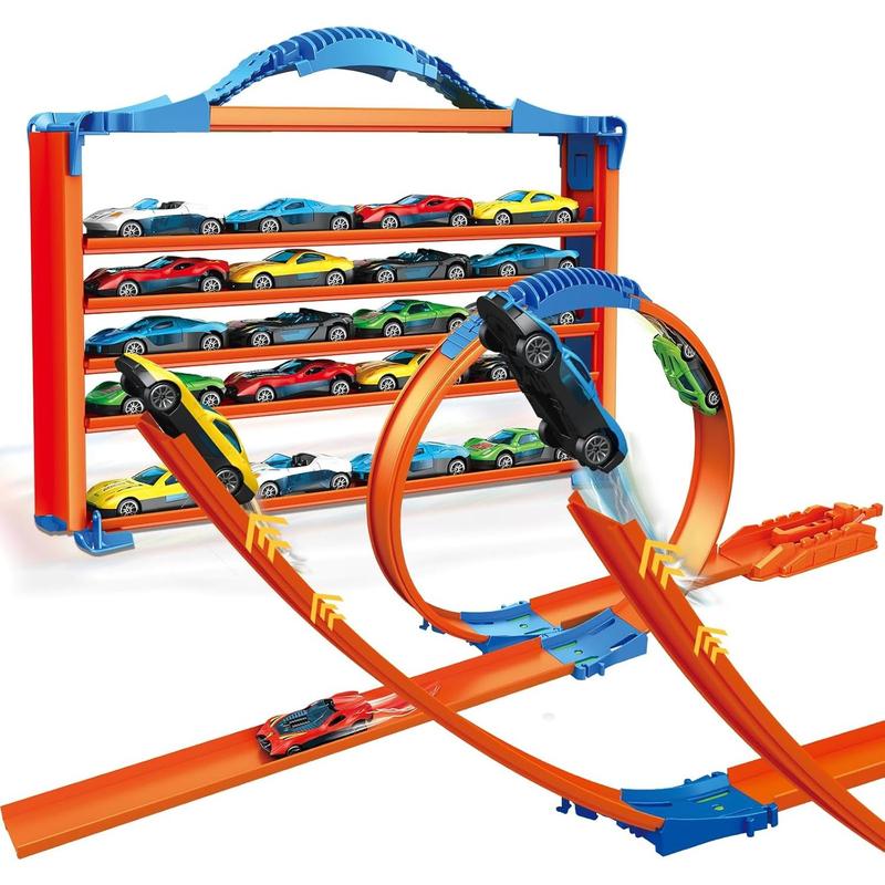 Racing Car Loop Track City Transforming Toy Set with 20 Mini - TikTok Shop