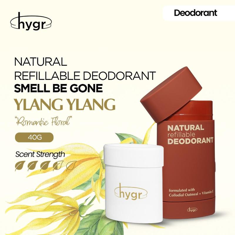 [Ylang Ylang] Hygr Natural Refillable Deodorant Stick For Smelly ...