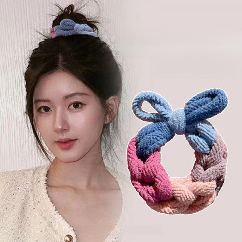 Vintage Bow Woven Hair Band High Elasticity Hair Ties/Hair Bands ...