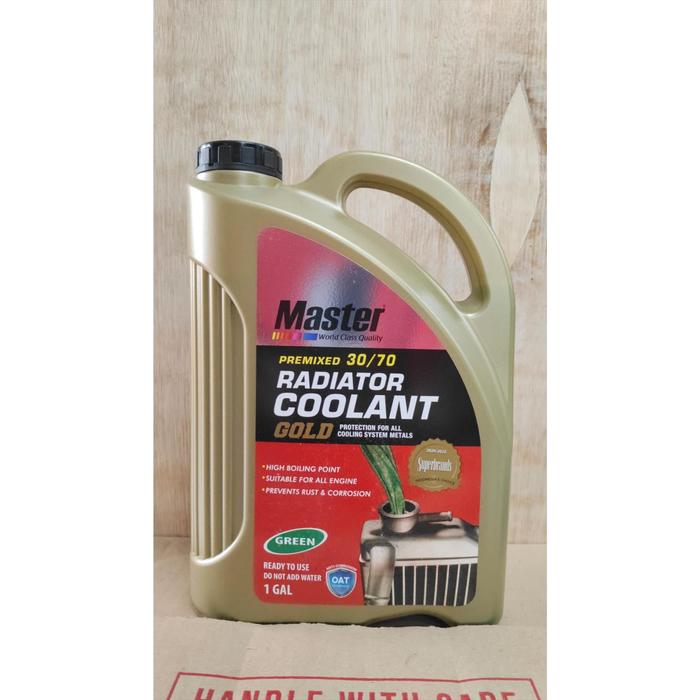 Jual Air Radiator Coolant Master Gold OAT 30/70 Hijau 4 Liter Galon ...