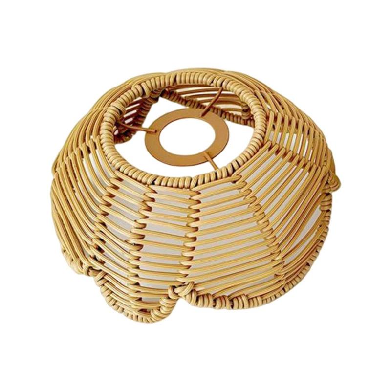 Hiasan teduhan lampu rotan tenunan tangan, aksesori lampu buatan ...