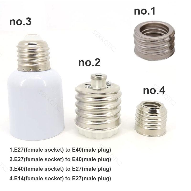 2pcs white E27 To E40 to E27 e14 led Lights lamp bulb Base power ...