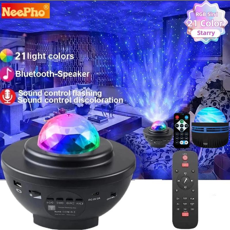 NeePho Q6 Q7 Starry Projector Light With 7 Color 21 Color Patterns ...