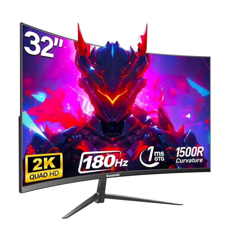 32 inch Curved Monitor 144hz/180hz Gaming Monitor 1500R QHD (2560x1440p ...