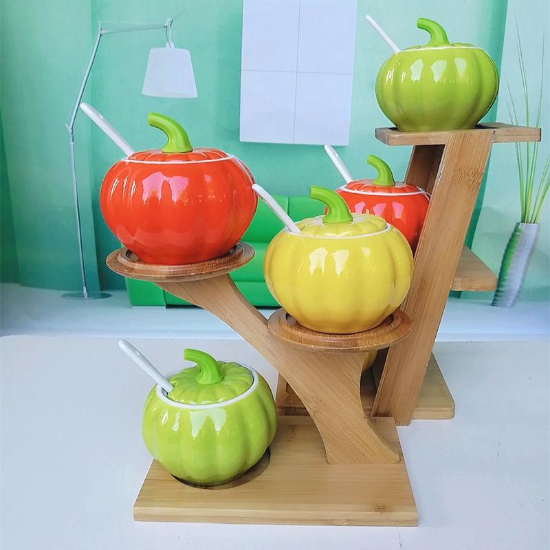 Balang Perasa Seramik, Reka Bentuk Kreatif, Set Perasa Dapur, Kotak ...