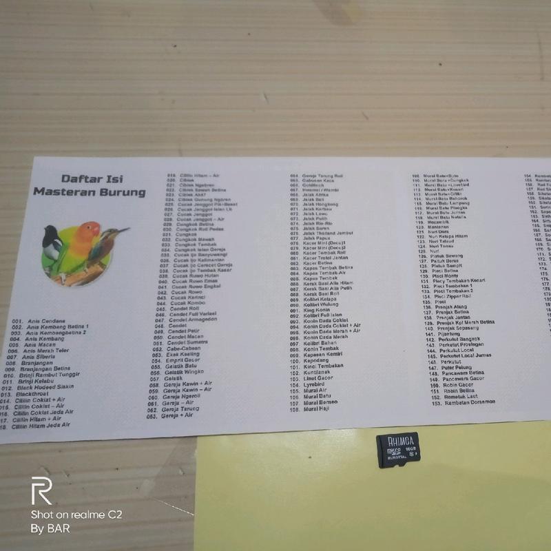 MEMORI MASTERAN BURUNG 235 SUARA - Shop | Tokopedia