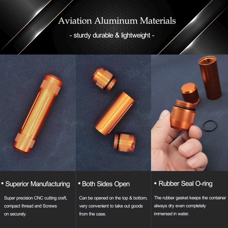 Outdoor Portable Waterproof Capsule Seal Bottle Aluminum Alloy - TikTok ...