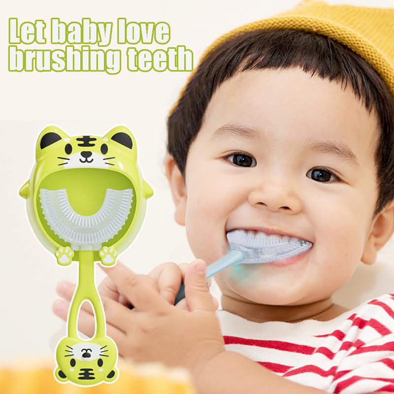 Cute Cartoon Tiger Children's U-shaped Toothbrush, 2-12 Year - TikTok ...