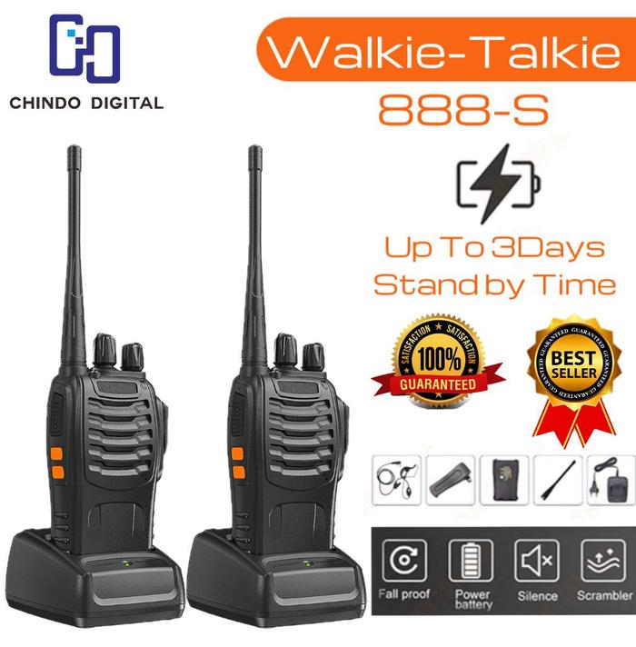 Promo HT 888S Walkie Talkie Jarak Jauh 1500MAH HT WLAN UHF 2 Units ...