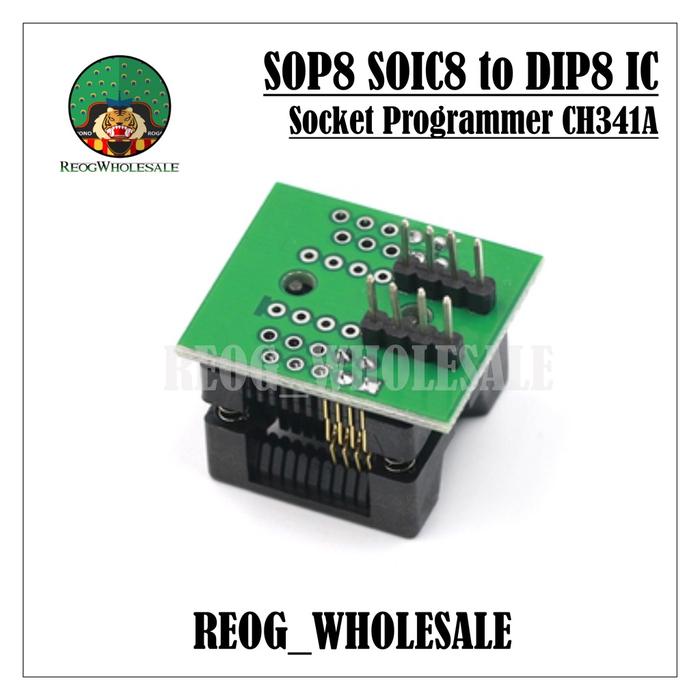 Jual SOP8 SOIC8 to DIP8 IC Socket Programmer CH341A Adapter Converter ...