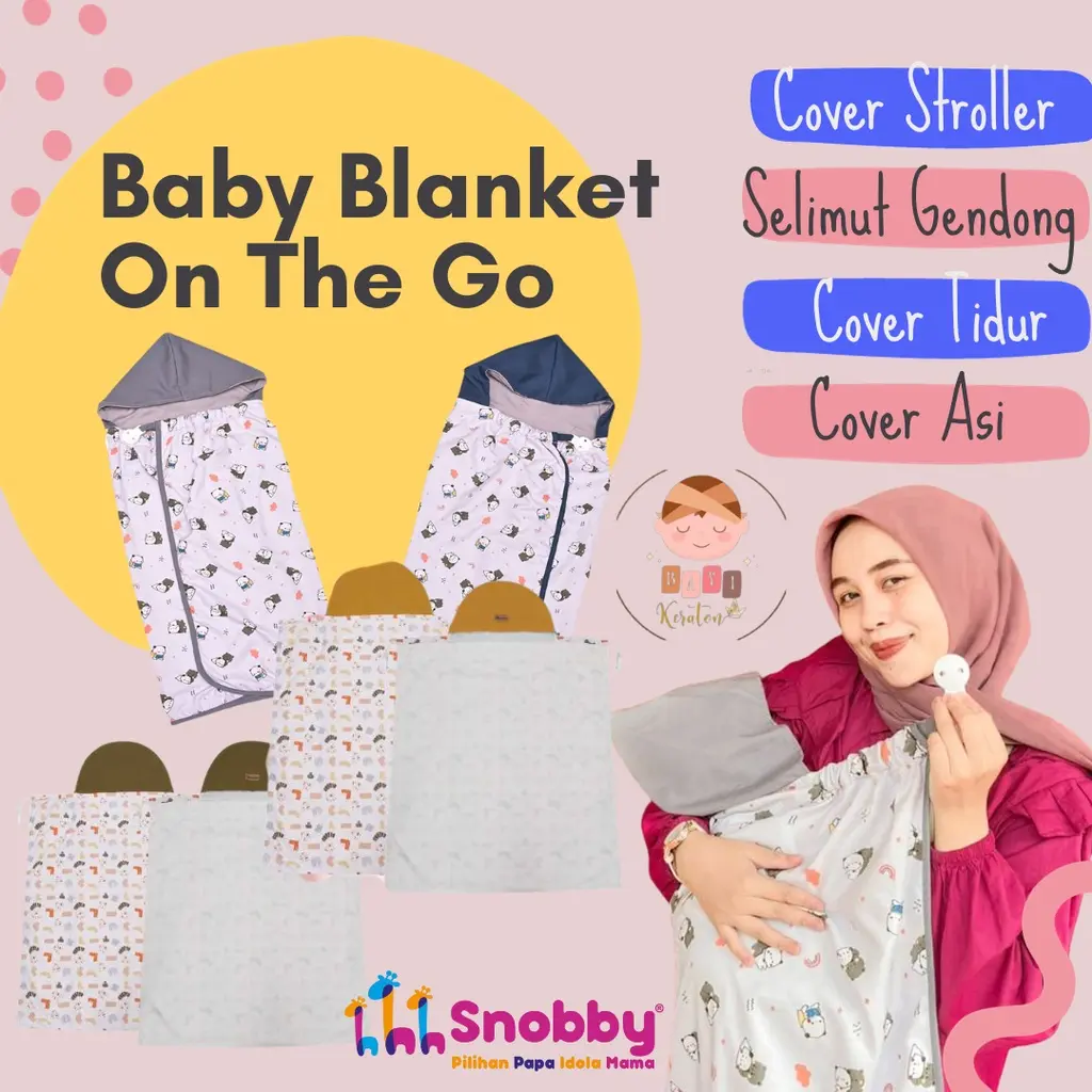 Snobby On The Go Baby Blanket Multifungsi Tutup Stroller Selimut Bayi ...