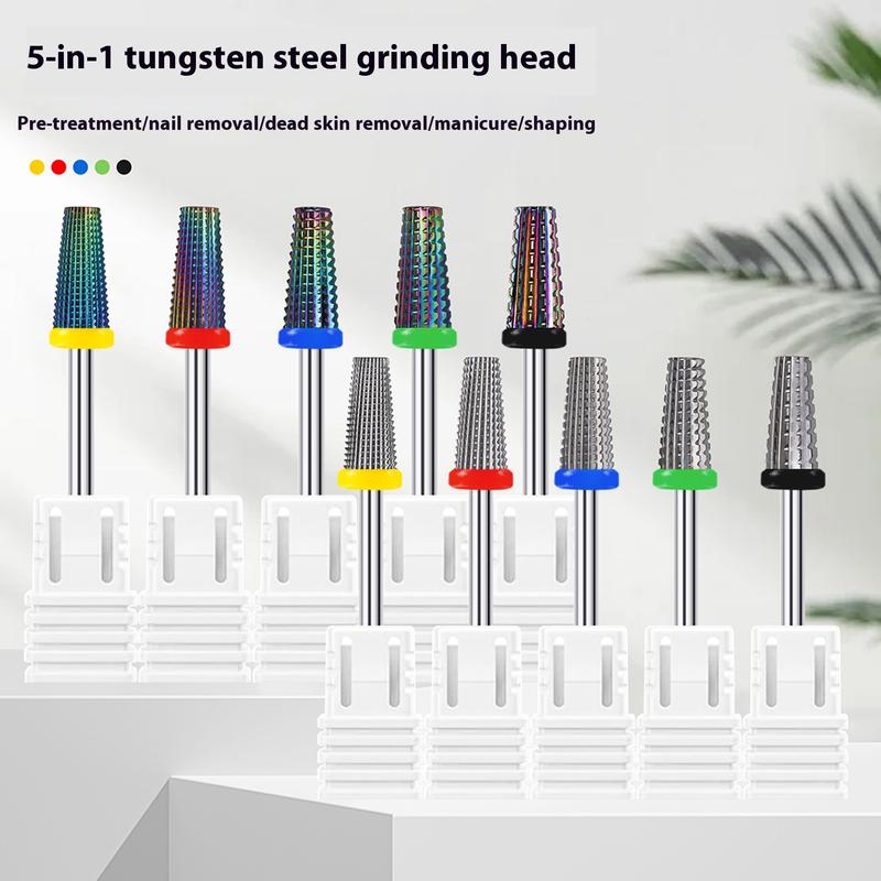 5-in-1 Art Tungsten Steel Grinding Head Cuticle Remover Polish Removal ...