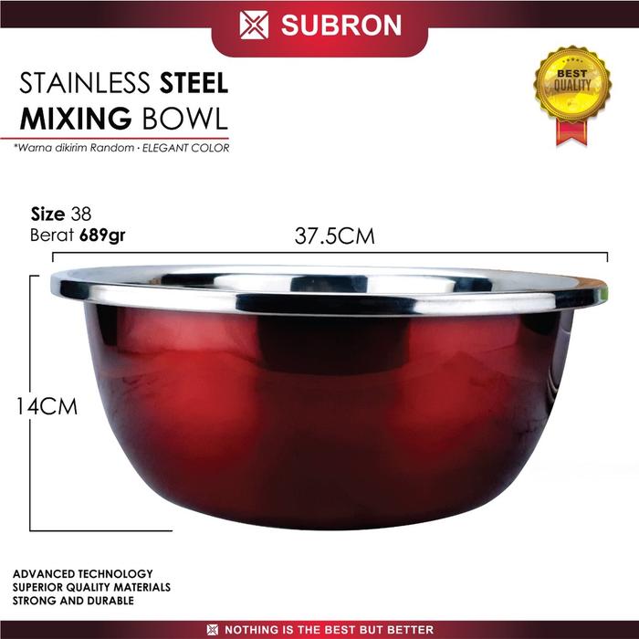 Promo SUBRON Baskom 38cm Besar Wadah Cuci Sayur Adonan Warna Random ...