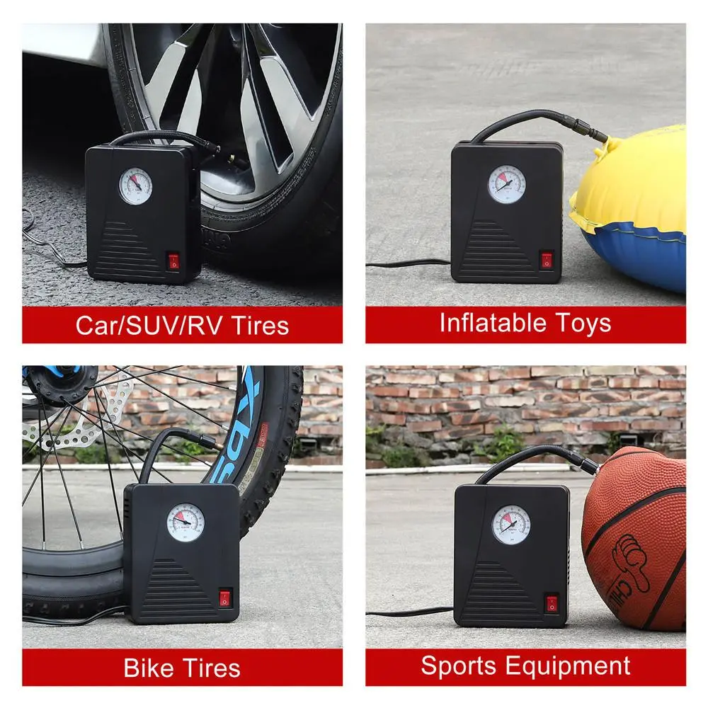 1 Piece Car Tire Air Compressor, Portable Tire Pump Equipped with 0 ...