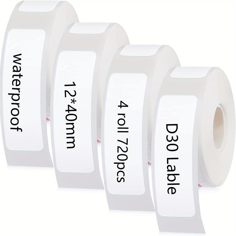 Kertas Label Terma, 4 Gulungan, Label 12x40mm, Pelekat Sendiri ...