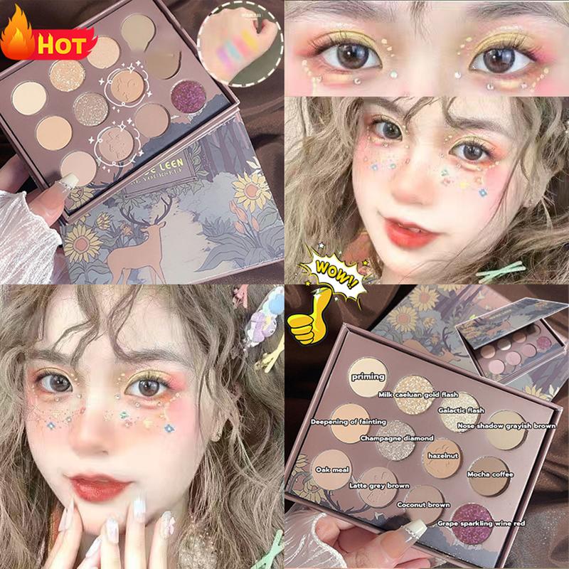[MUGE LEEN]12-colors Eyeshadow Palette Glitter Snowflake Eyeshadow ...