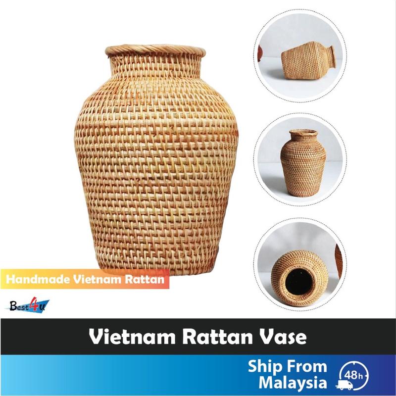 BEST4U Pasu Rotan Handcraft | Rattan Flower Vase | Home Décor - TikTok ...