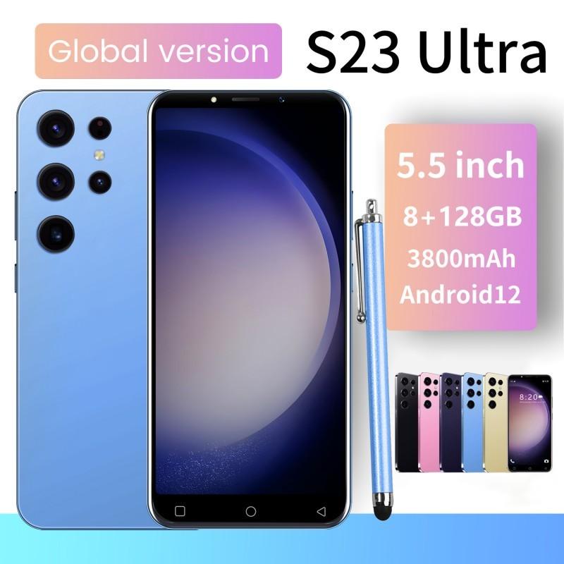 Telefon Bimbit, S23Ultra, 5.5 inci, Telefon Pintar Android, untuk ...