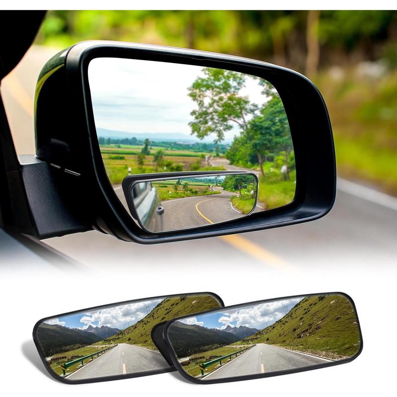 2 PCS Car Rear View Blind Spot Mirror, 3.7 x 1.4 Inches HD Rectangle ...