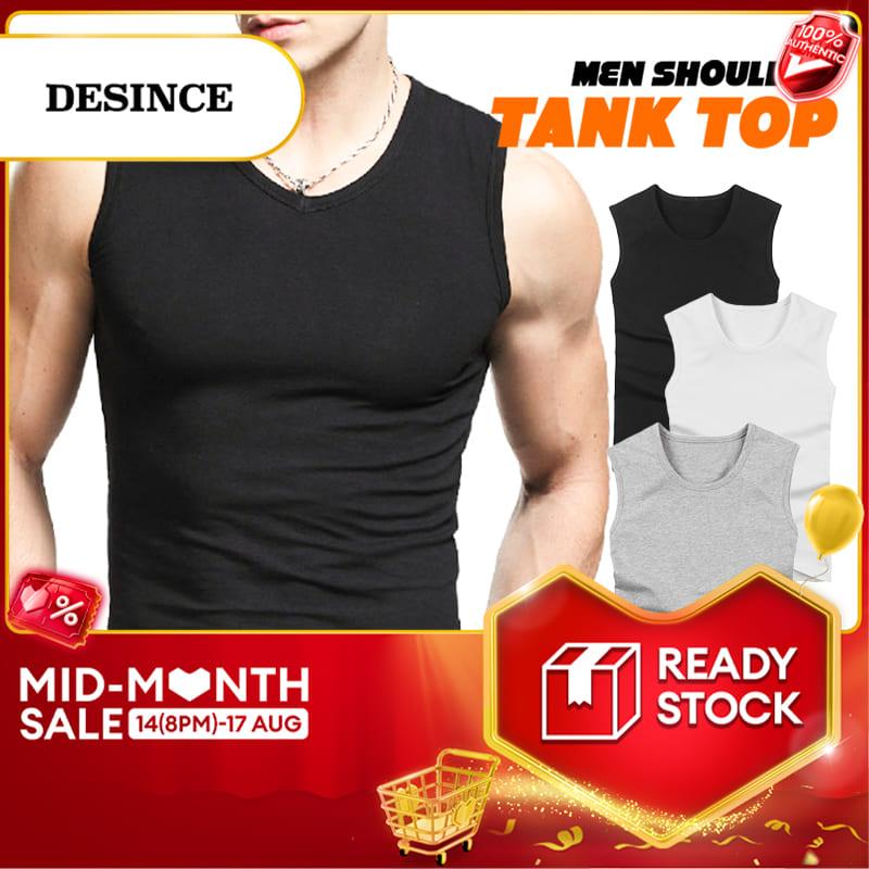 Desince lelaki penutup baju tangki bahu singlet kasual baju dalaman ...