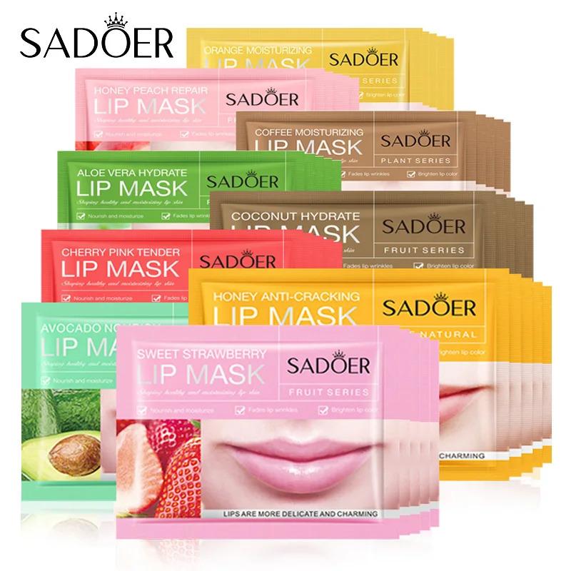 50pcs SADOER Fruits Moisturizing Lip Mask Lips Skin Care Nourishing ...