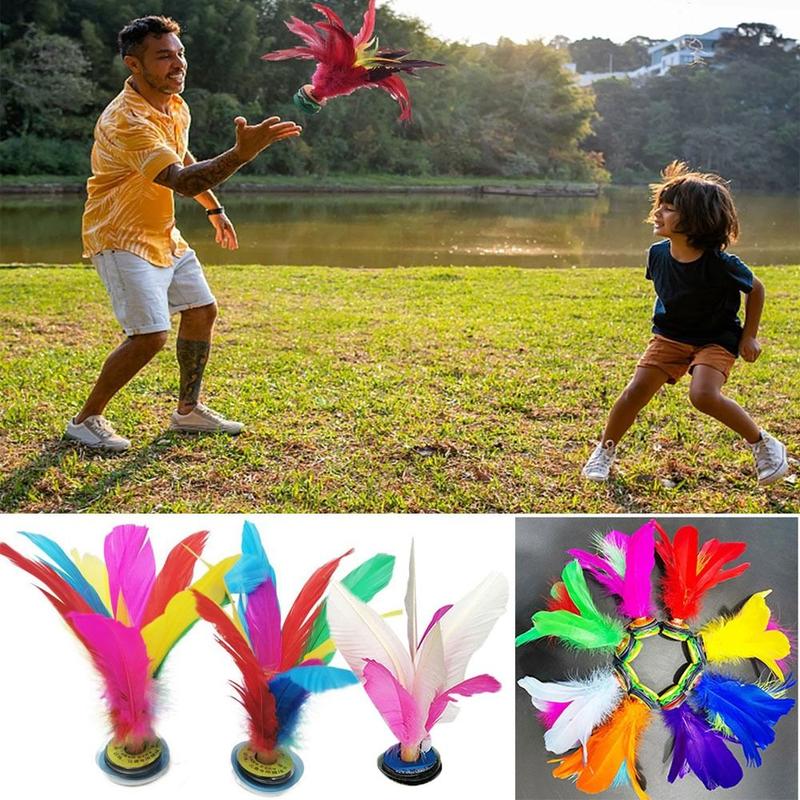 2pcs 10styles Entertainment Outdoor Toy Game Feathers Kick Shuttlecock ...