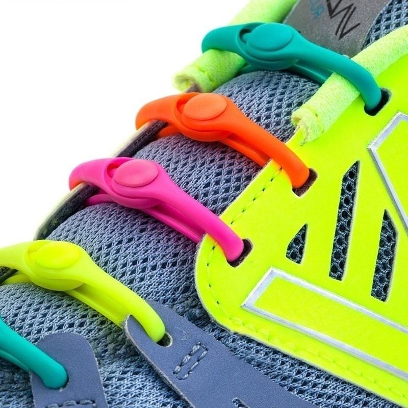 Fashion Round Silicone Elastic Shoelaces Unisex Athletic No Tie Shoe ...