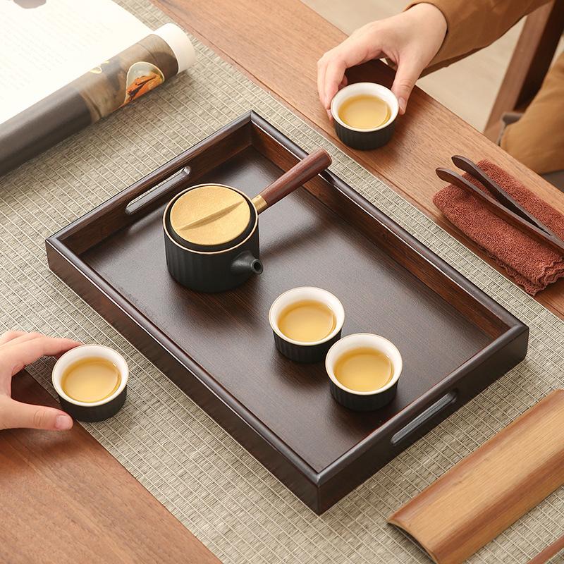 Bamboo Tray with Handles Japanese Style Dry Tea Tray Thickened - TikTok ...